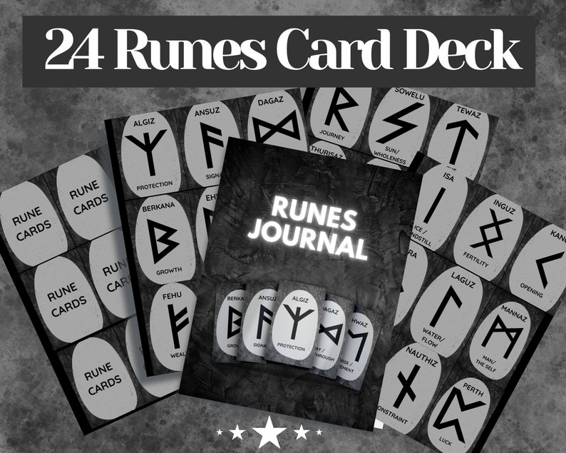 Runes Card Deck, Runes Journal, Tarot Reading, Self Development ...