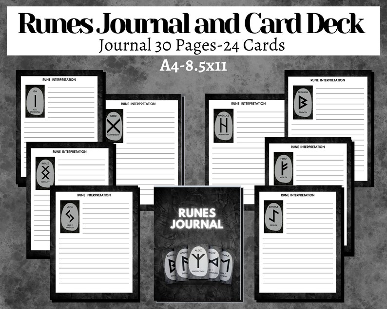 Runes Card Deck, Runes Journal, Tarot Reading, Self Development ...