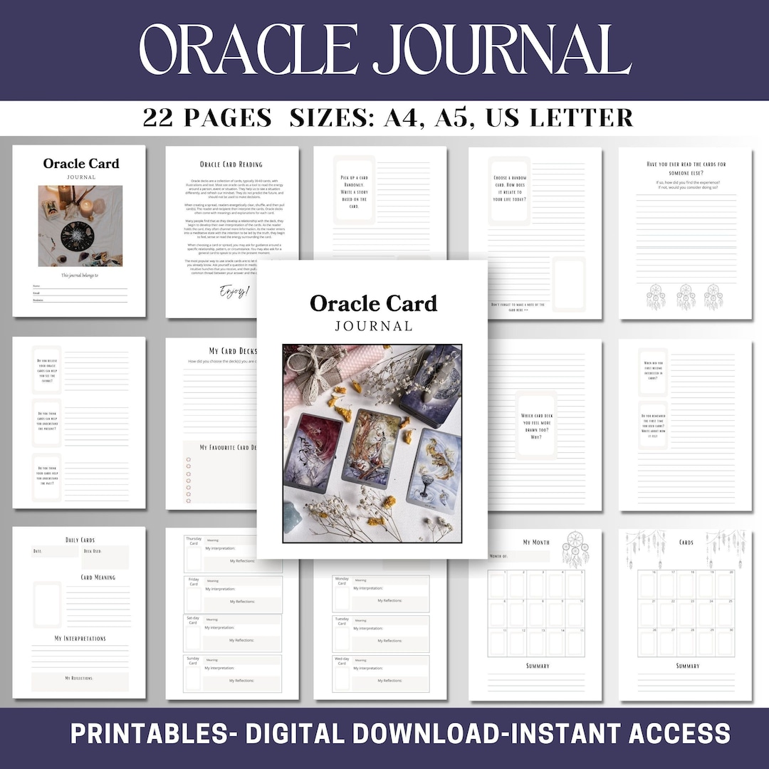 Oracle Journal PDF | Printable Oracle Card Journal & Reading Log ...