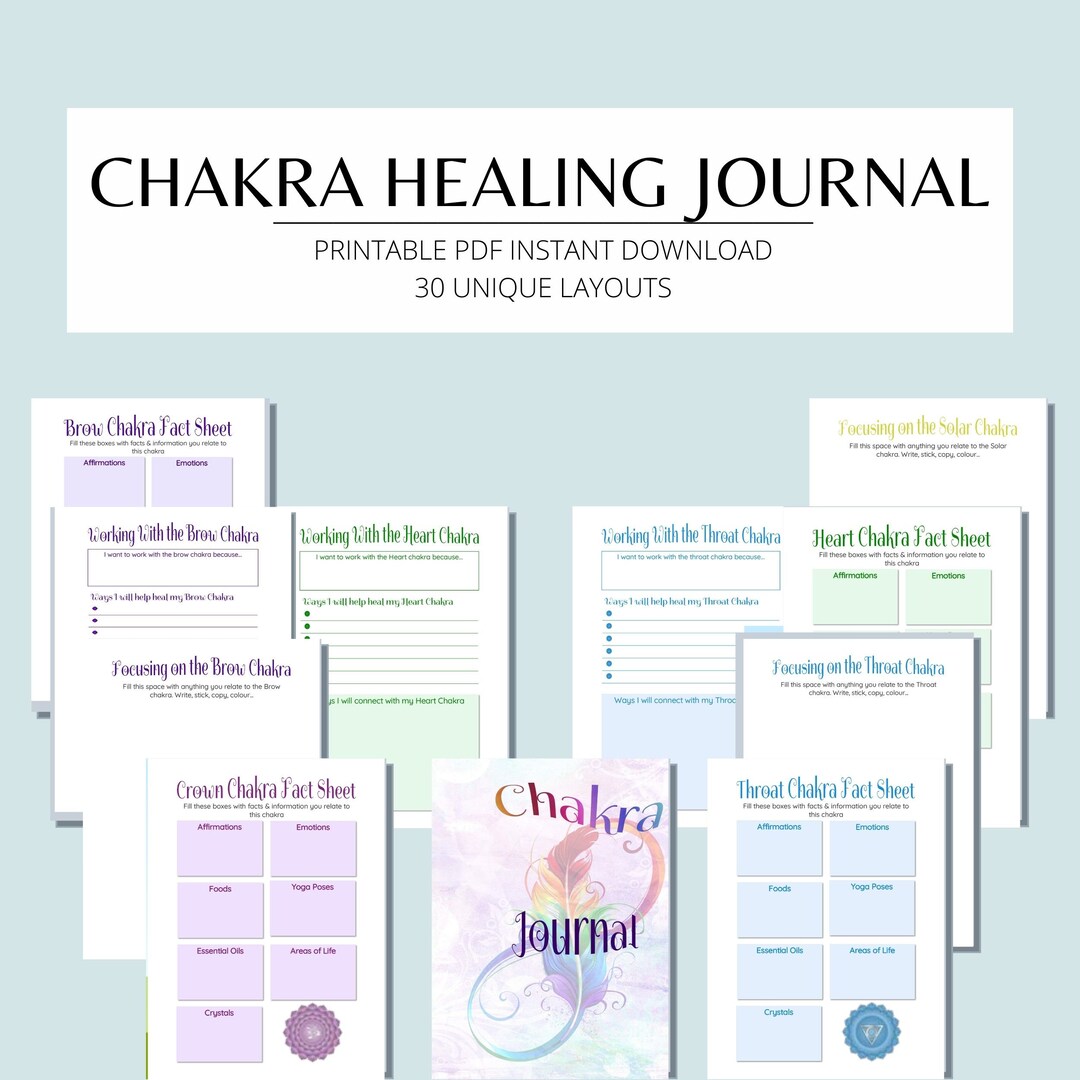 Chakra Healing Journal, Heal Your Seven Chakras, Chakra Worksheets ...