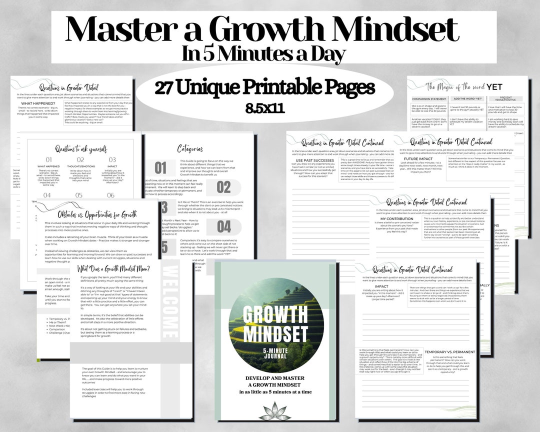 Growth Mindset, Mindset Journal, Growth Mindset for Teens Adults ...