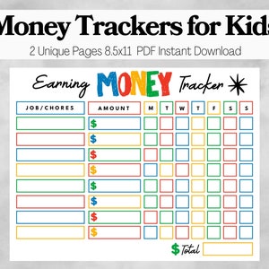Money Tracker for Kids, Kids Reward Chart, Reward System, Chore Cart ...