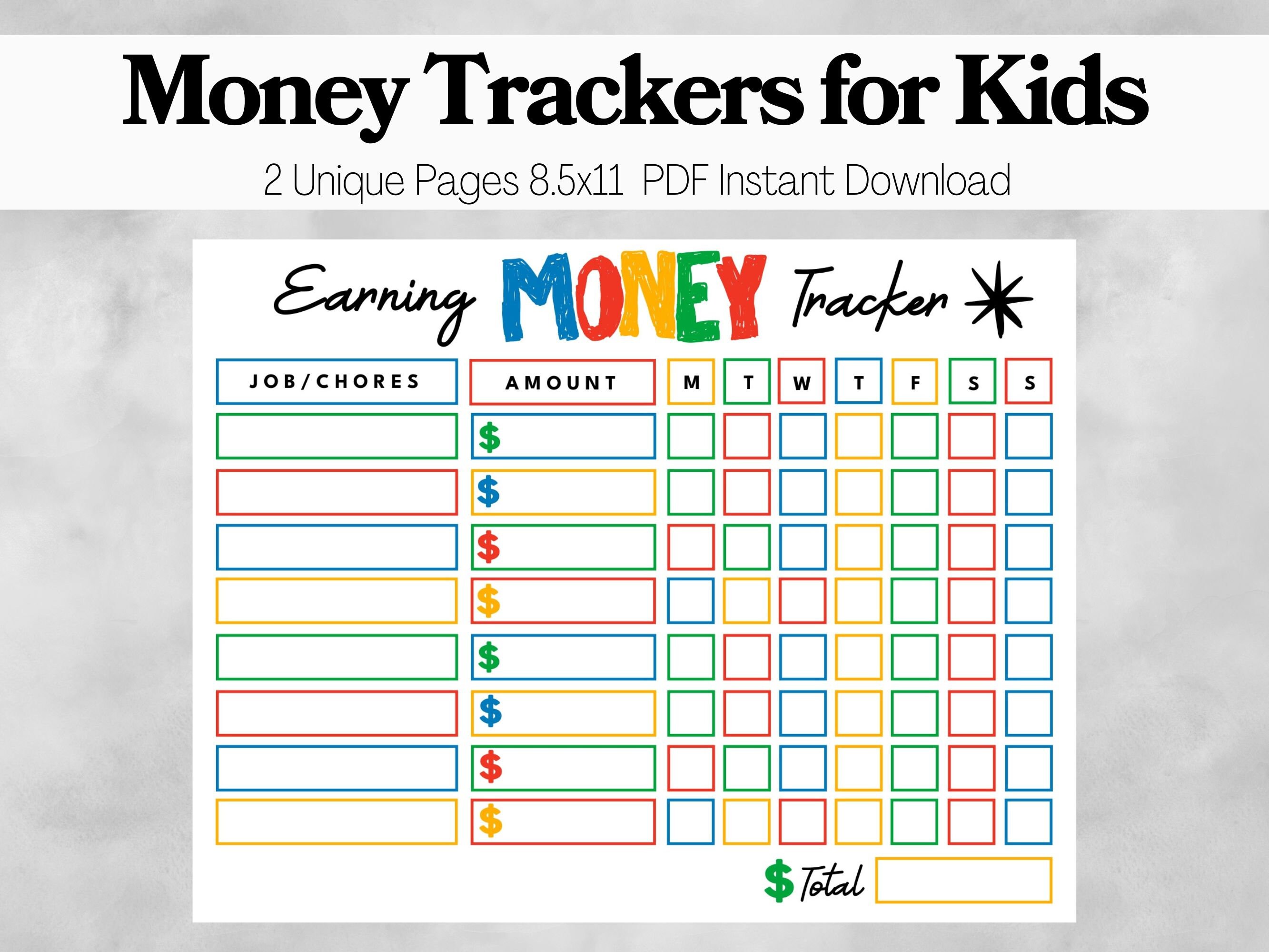 Money Tracker for Kids, Kids Reward Chart, Reward System, Chore Cart ...