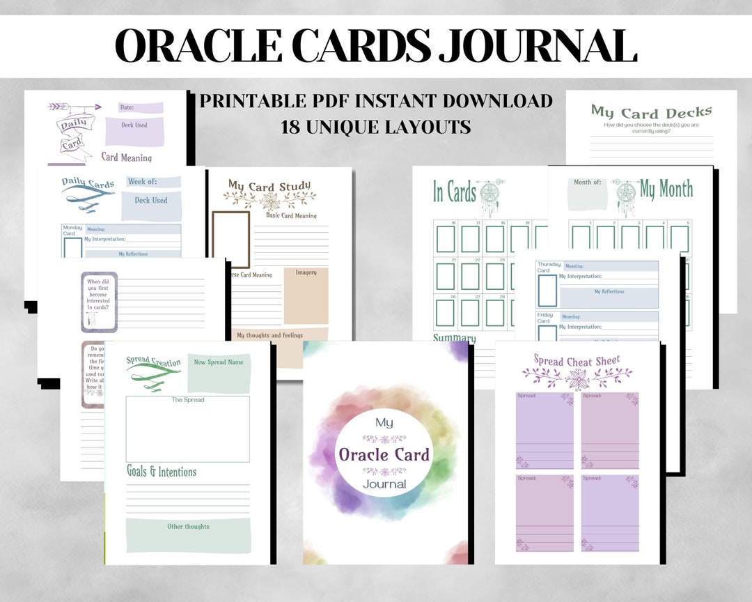 Oracle Card Journal, Tarot Card Journal, Spirituality, Divine Guidance ...
