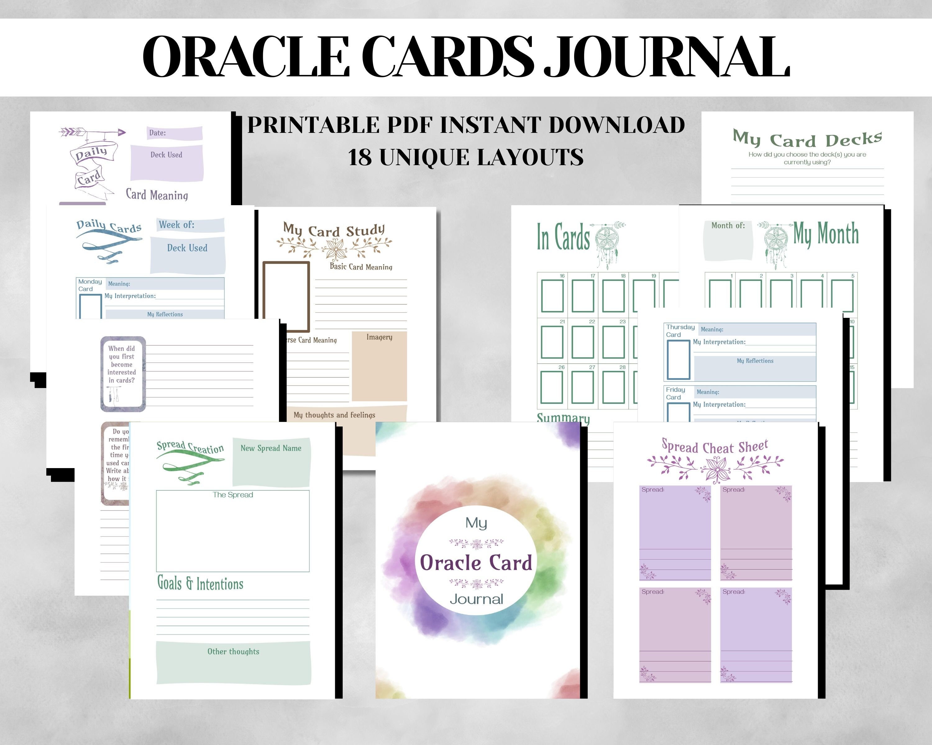 Oracle Card Journal, Tarot Card Journal, Spirituality, Divine Guidance ...