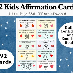 Positive Affirmation Cards for Kids, Affirmation Cards for Children ...