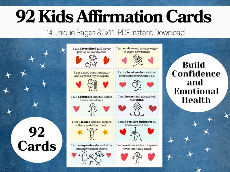 Positive Affirmation Cards for Kids, Affirmation Cards for Children ...