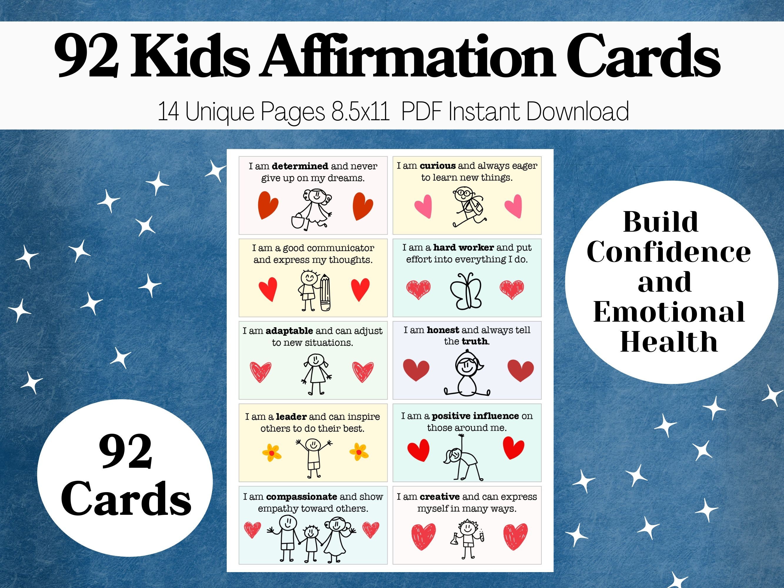 Positive Affirmation Cards for Kids, Affirmation Cards for Children ...