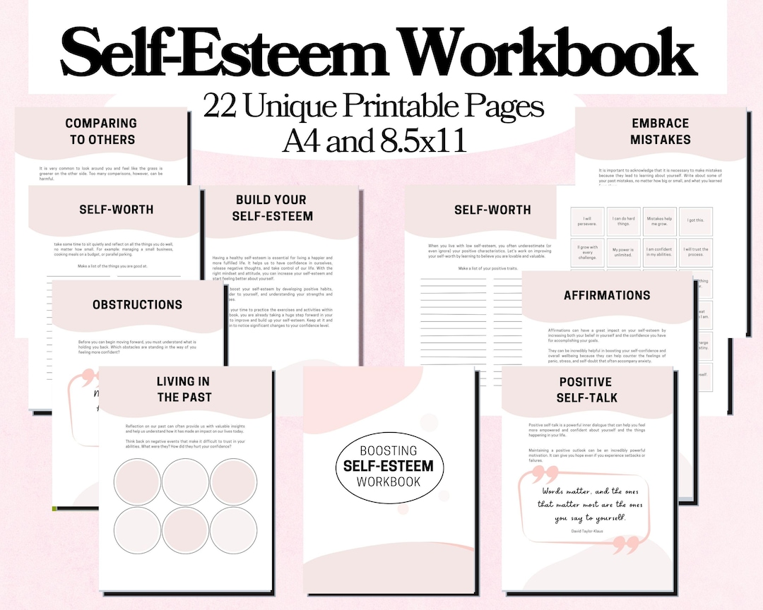 Self Esteem Workbook | Confidence Building Journal | Guided Self Worth ...