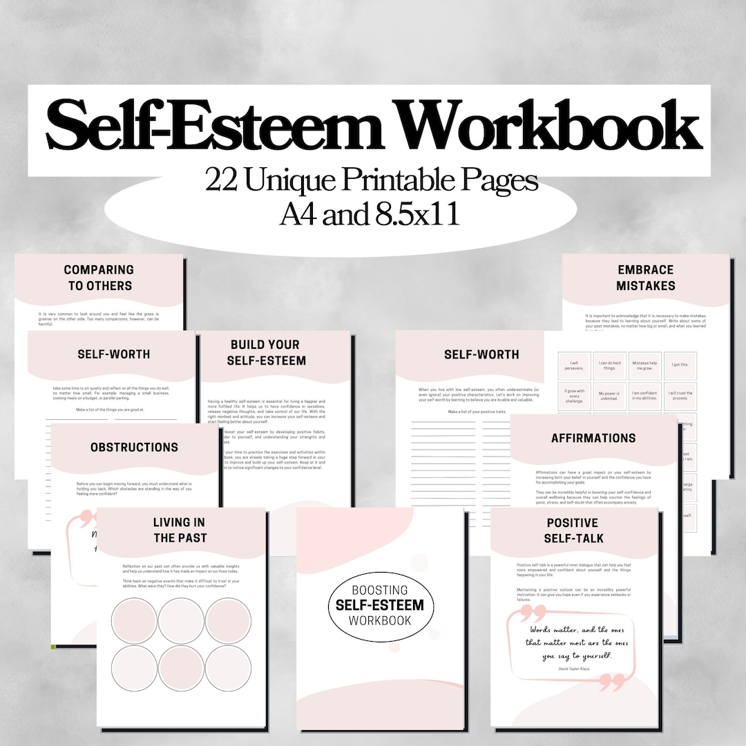 Self Esteem Workbook | Confidence Building Journal | Guided Self Worth ...