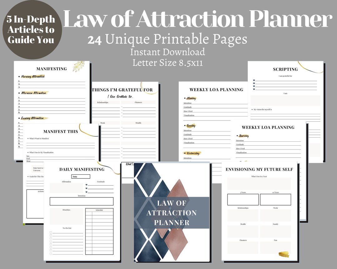 Law of Attraction Planner | Manifestation Journal | Goal Setting ...
