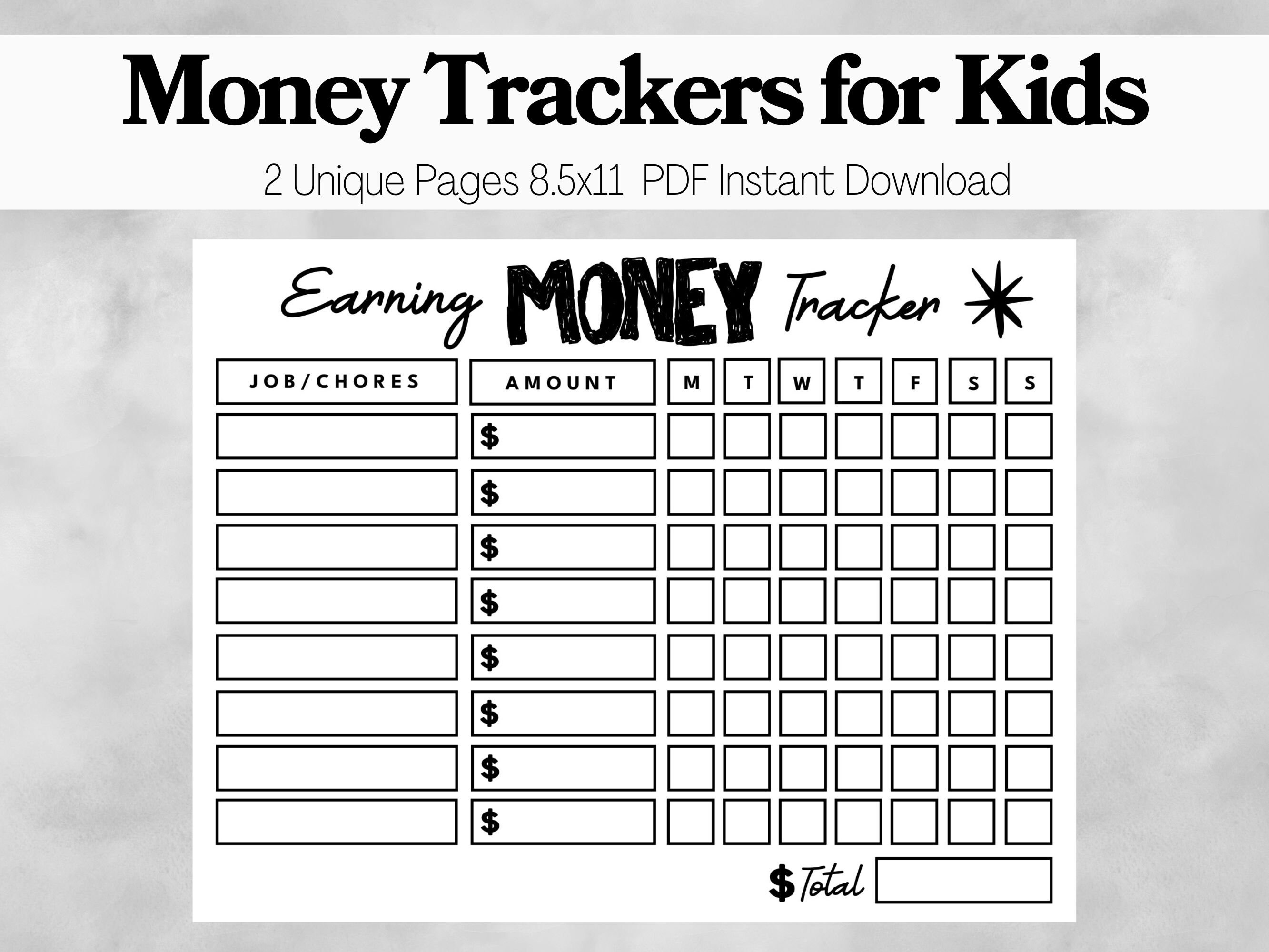 Money Tracker for Kids, Kids Reward Chart, Reward System, Chore Cart ...