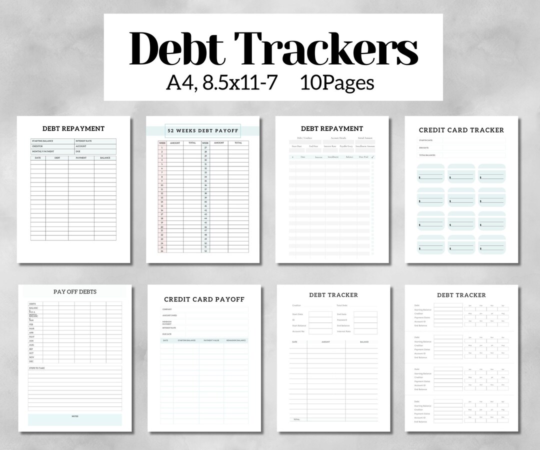 ADHD Debt Tracker Printable PDF, Crush Your Debt Planner, Bill & Credit ...