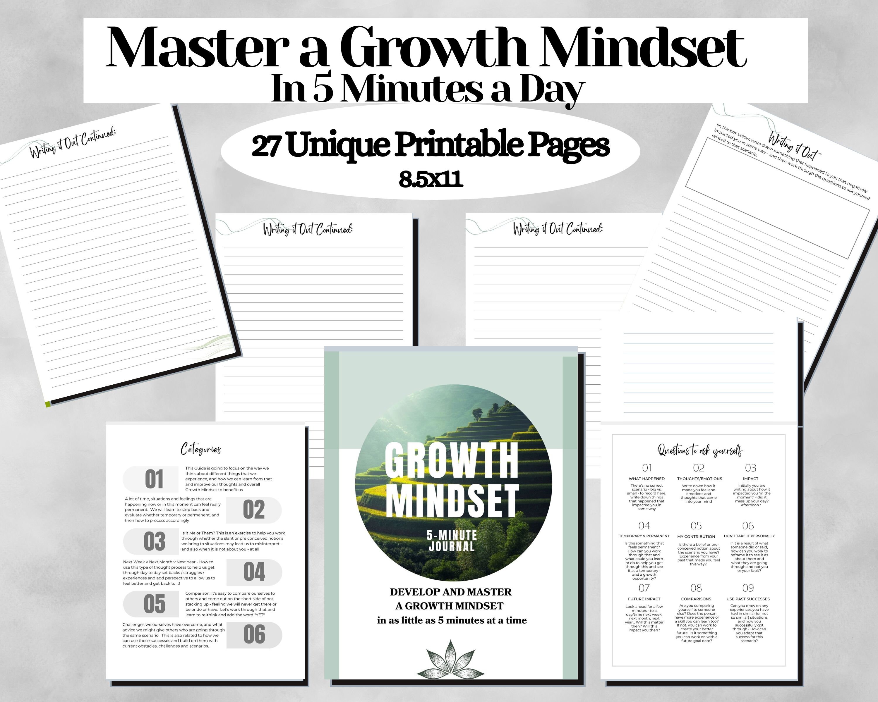 Growth Mindset, Mindset Journal, Growth Mindset for Teens Adults ...