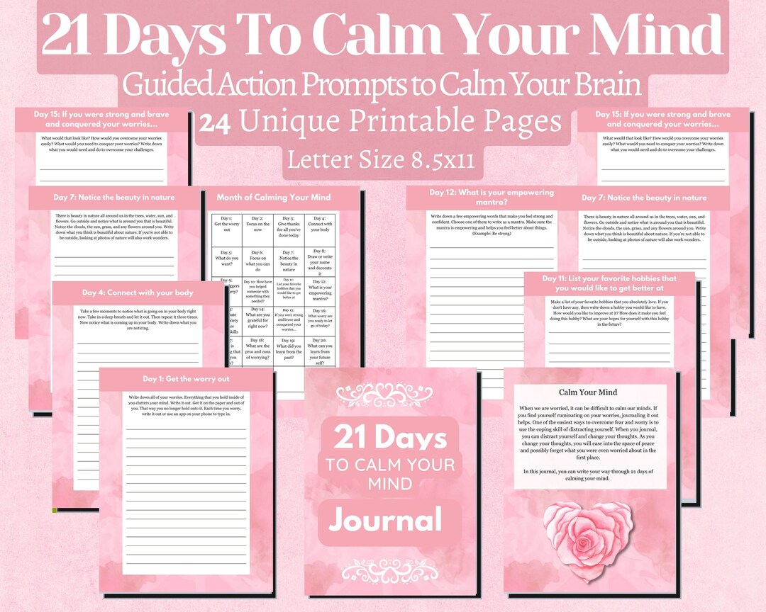 Calm Your Mind, Anxiety Journal, Mental Health, Self Care Journal, DBT ...