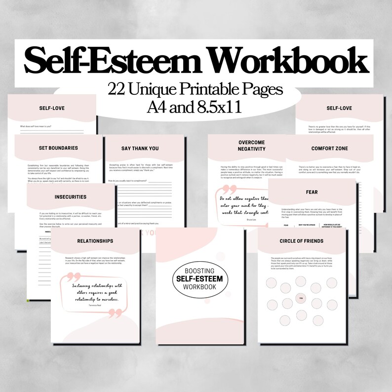 Self Esteem Workbook | Confidence Building Journal | Guided Self Worth ...
