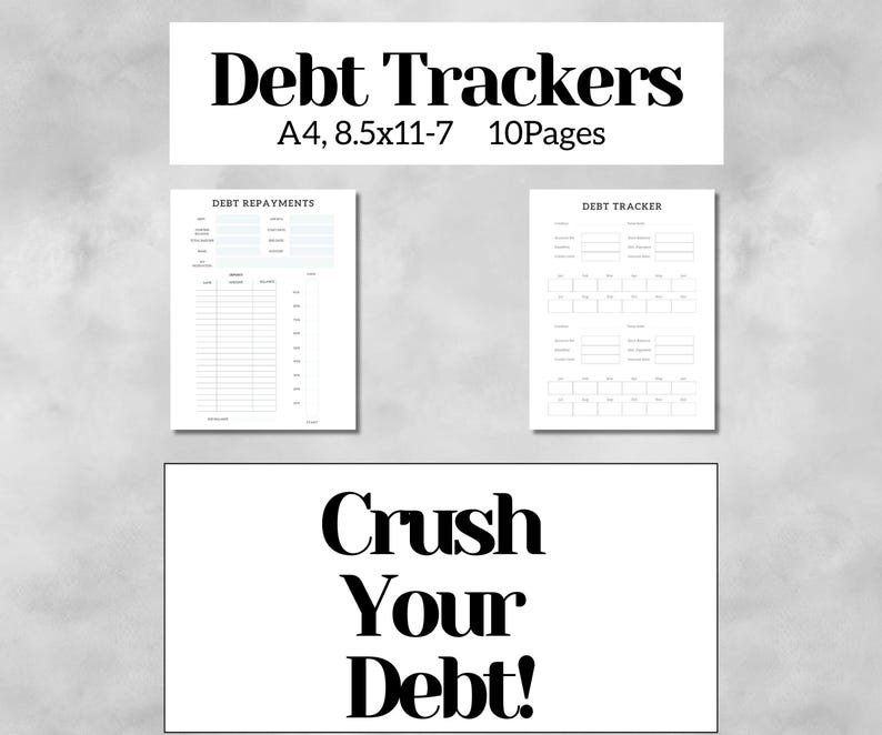 ADHD Debt Tracker Printable PDF, Crush Your Debt Planner, Bill & Credit ...