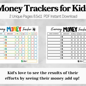 Money Tracker for Kids, Kids Reward Chart, Reward System, Chore Cart ...