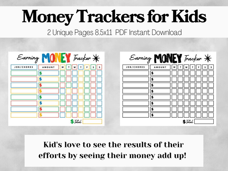 Money Tracker for Kids, Kids Reward Chart, Reward System, Chore Cart ...