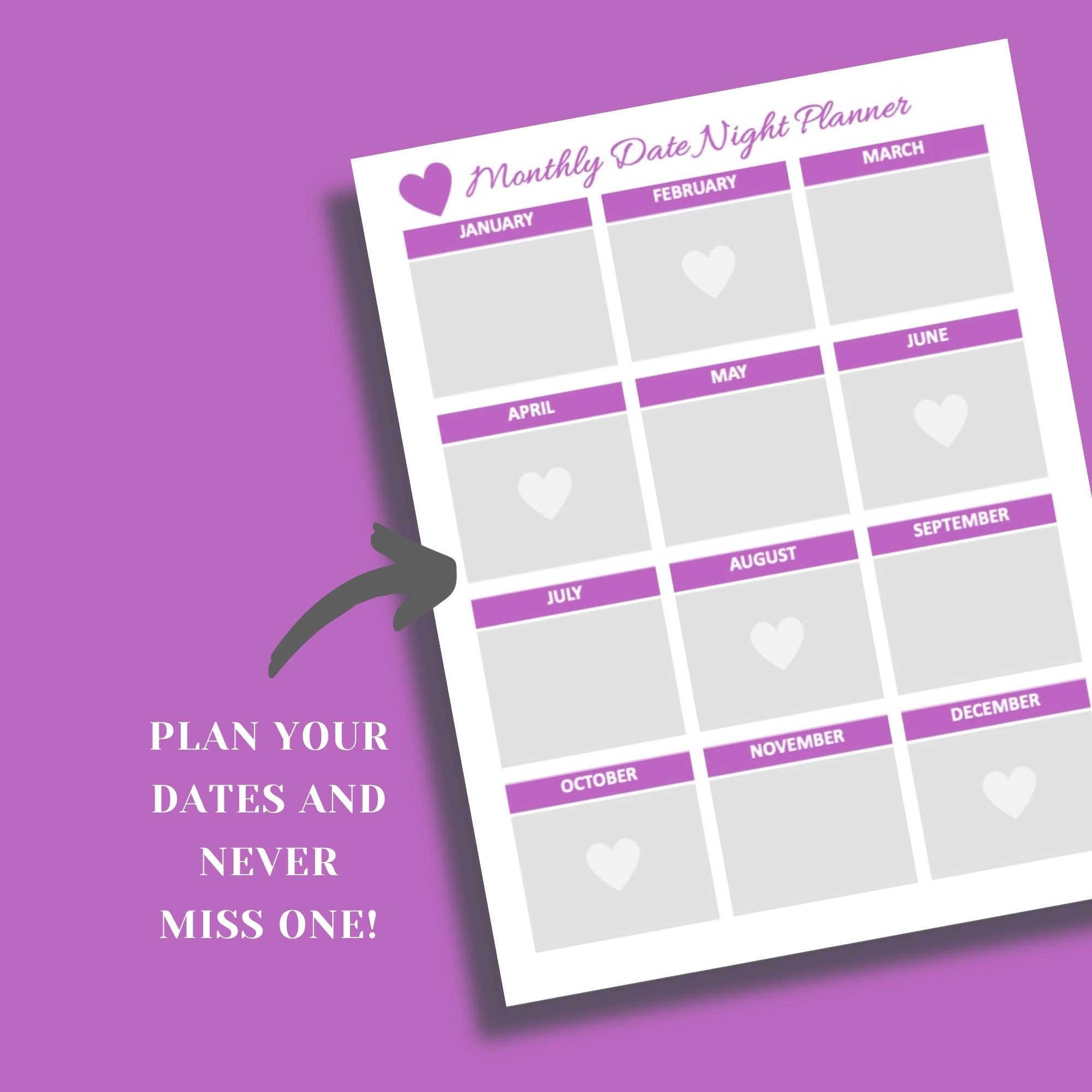 Relationship Planner, Date Night Planner, Anniversary Ideas, Couple ...