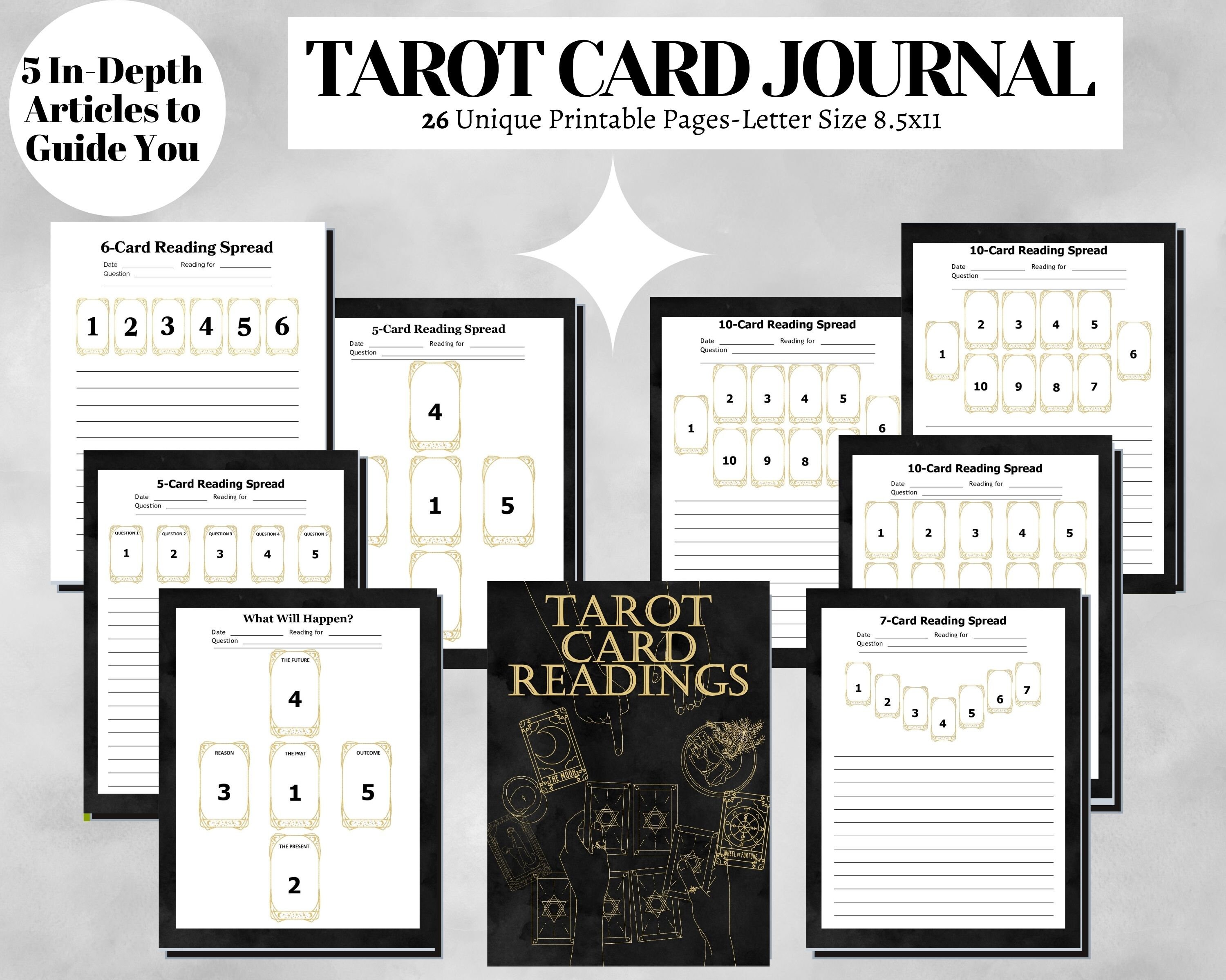 Tarot Card Journal, Tarot Notebook, Tarot Cheat Sheet, Card Meanings ...