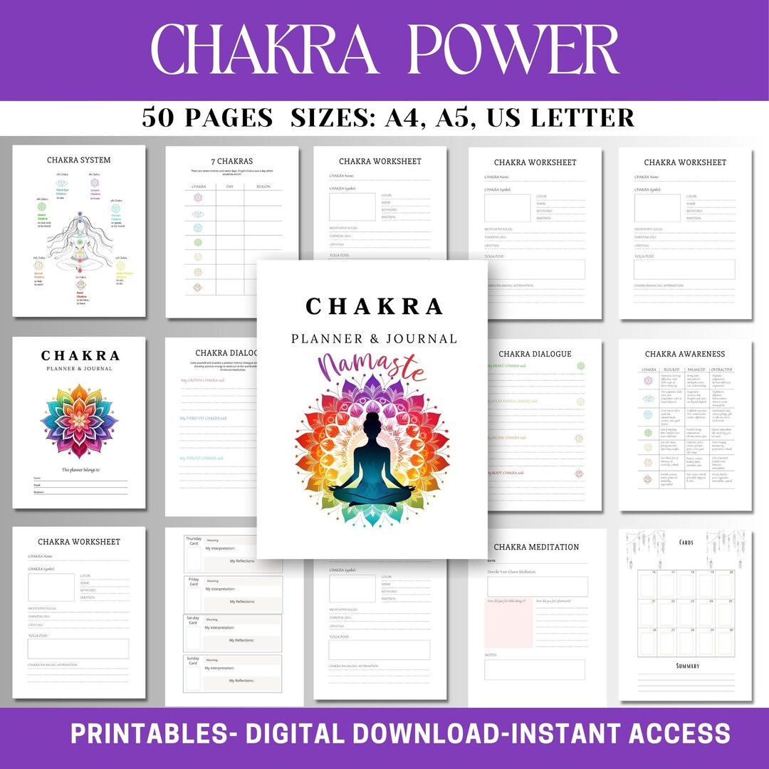 Chakra Power, Chakra Healing Workbook, Chakras Journal, Crystal Healing ...
