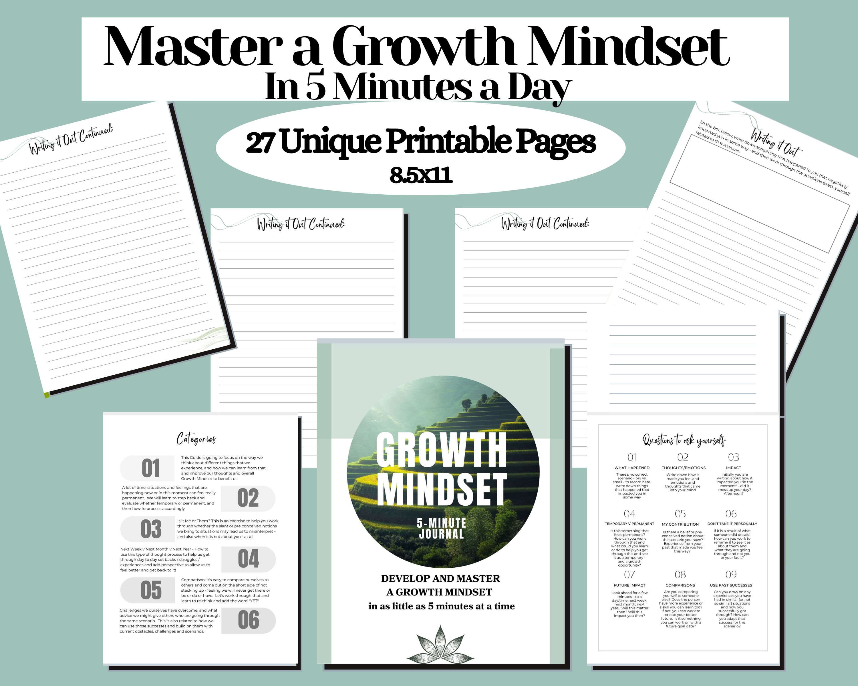 Growth Mindset, Mindset Journal, Growth Mindset for Teens Adults ...