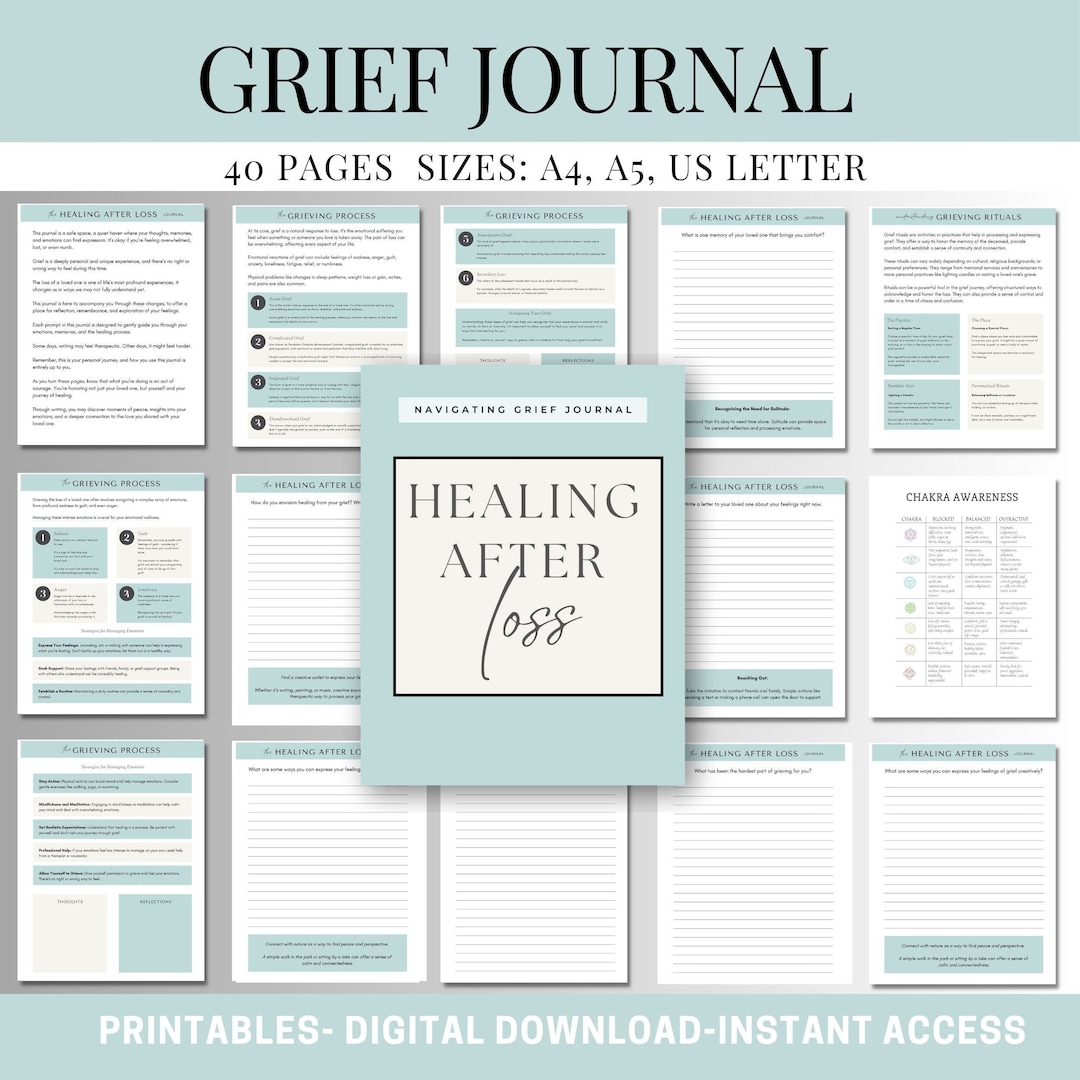 Grief Journal Printable | Healing After Loss Workbook | Bereavement ...