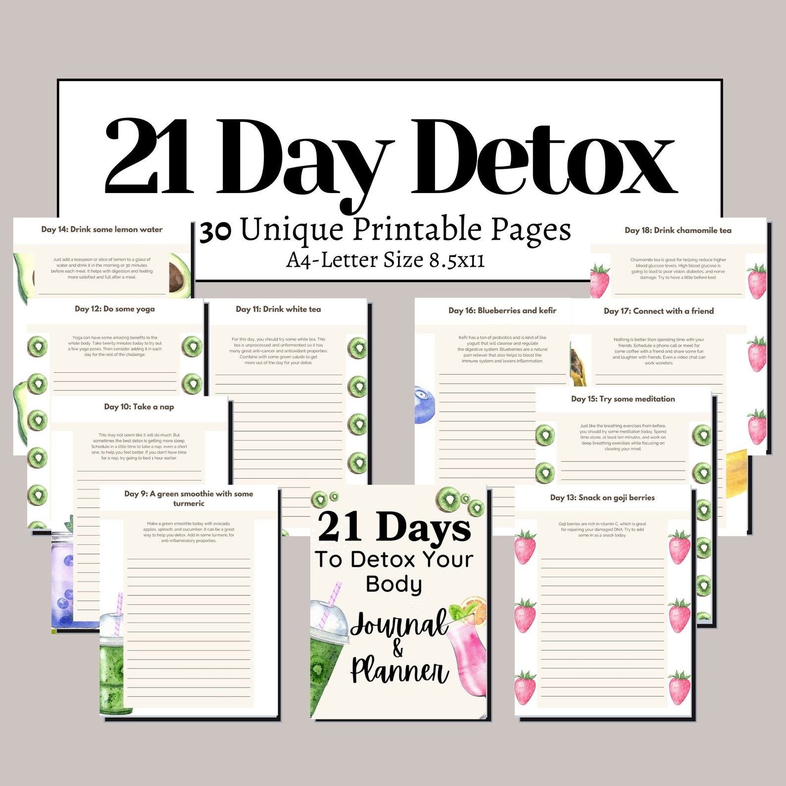 Detox Planner, Revitalize Your Body and Mind, Printable Planner - Etsy