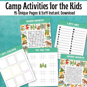 Camping Activities, Camp Kids, Scavenger Hunt, I SPY, Bingo, Charades ...