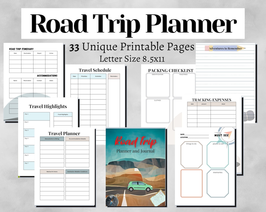 Road Trip Planner, Family Getaway, Girls Trip, Travel Journal, Travel ...