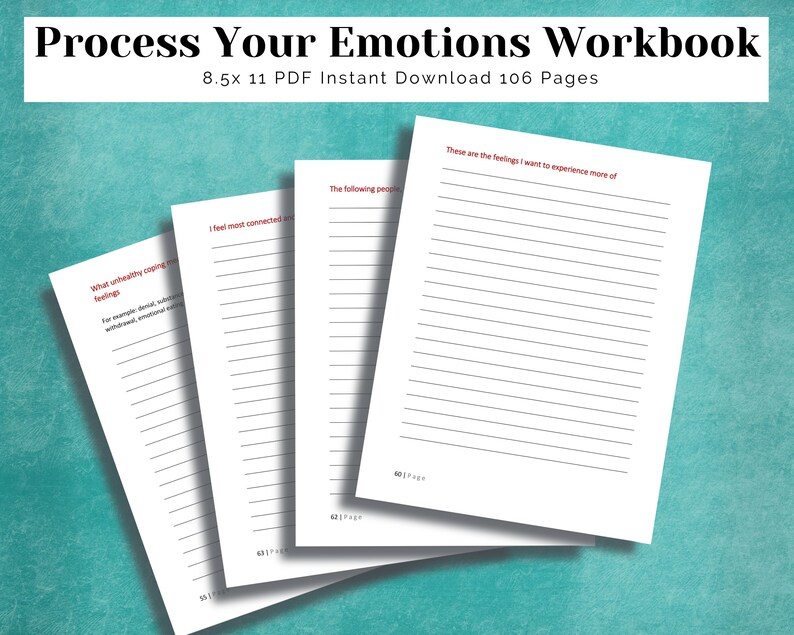 Emotional Health Mental Health Workbook Journal Anxiety Depression ...