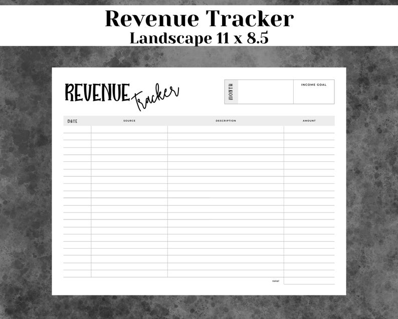 Income Tracker, Order Tracker, Financial Tracker, Goal Tracker, Sales ...