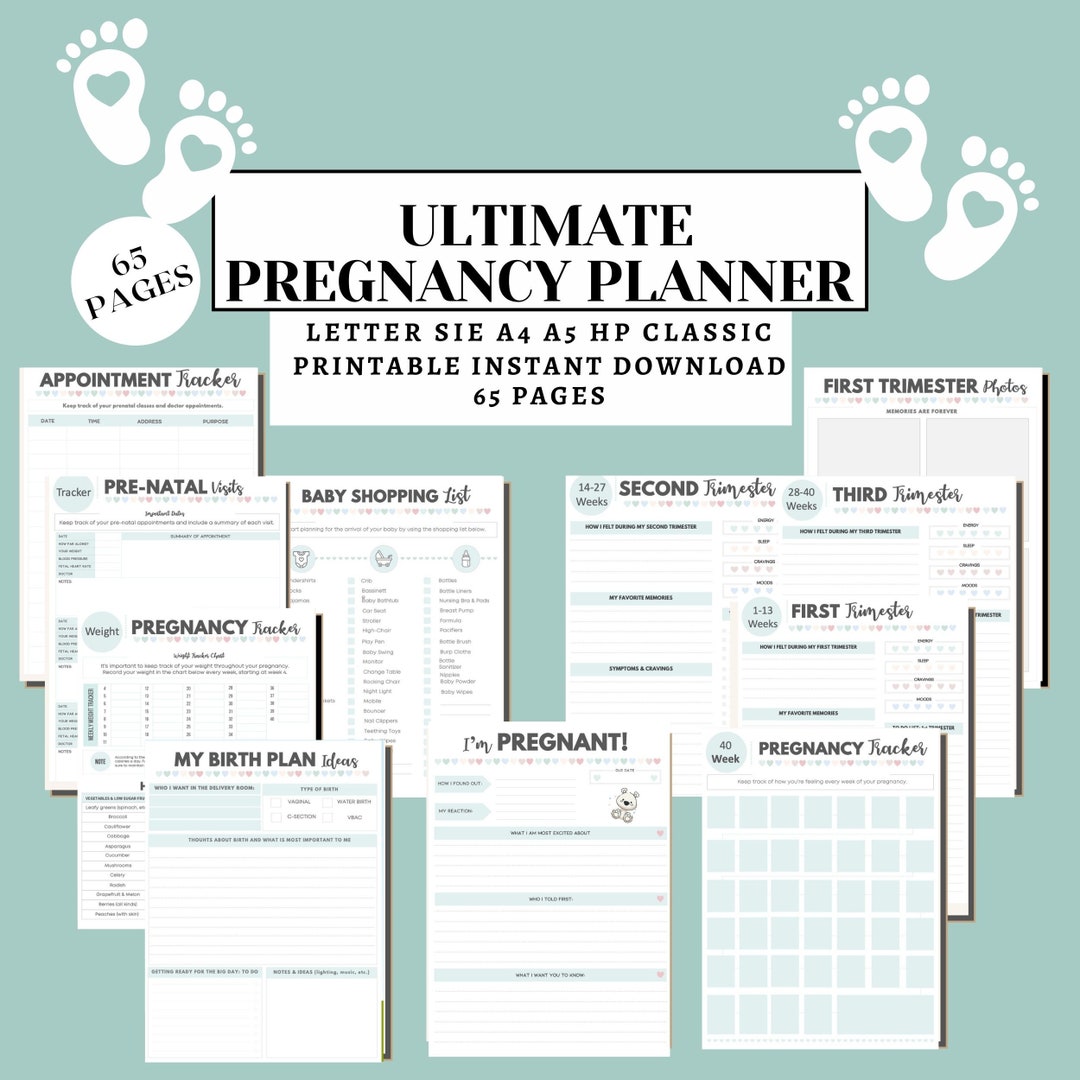 Pregnancy Journal, Pregnancy Printable Planner, Mom to Be Gift, First ...