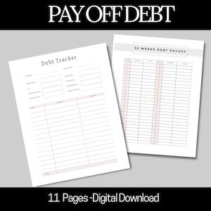 Debt Trackers, Debt Free, Payoff Chart, Bill Calendar, Finance Tracker ...