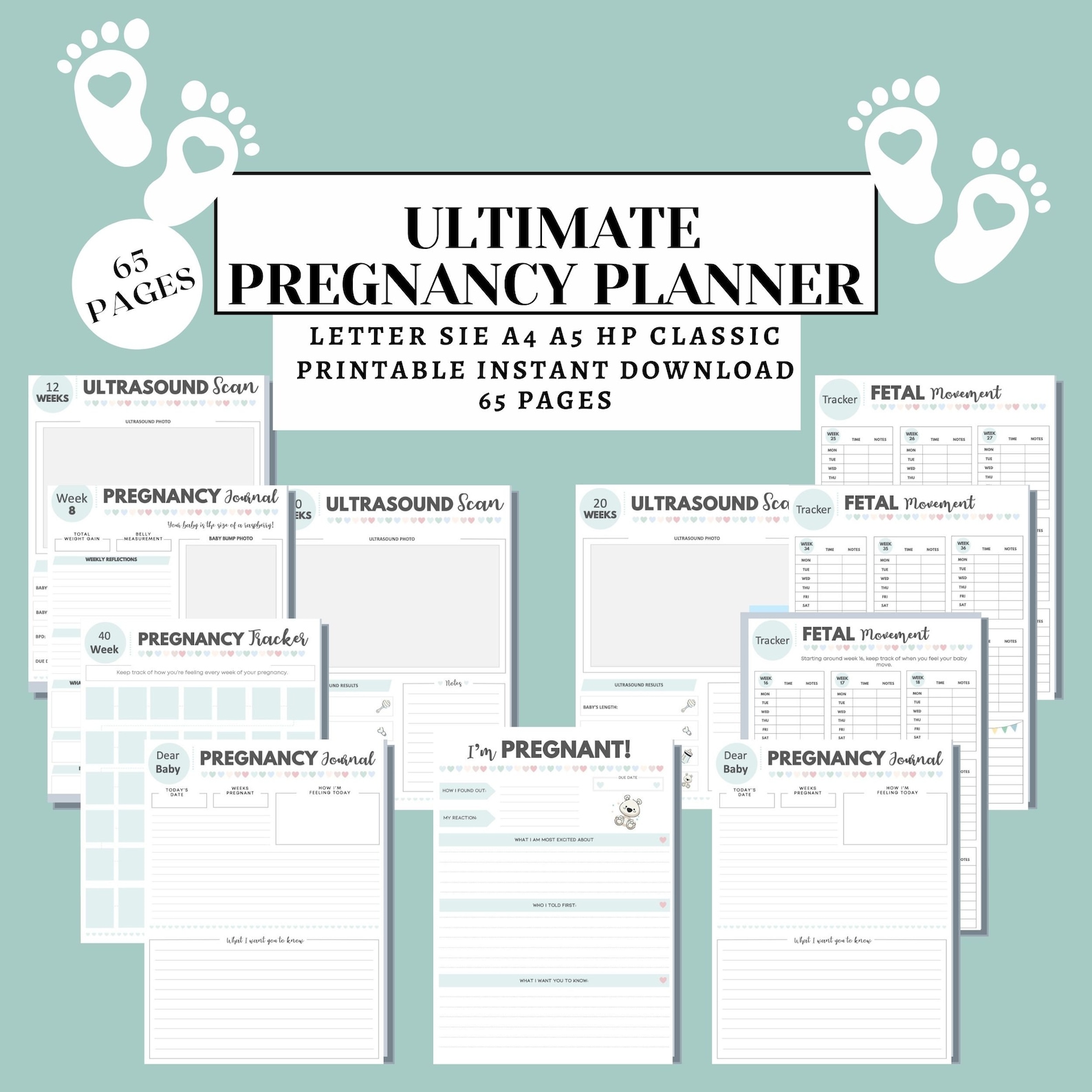 Pregnancy Journal, Pregnancy Printable Planner, Mom to Be Gift, First ...