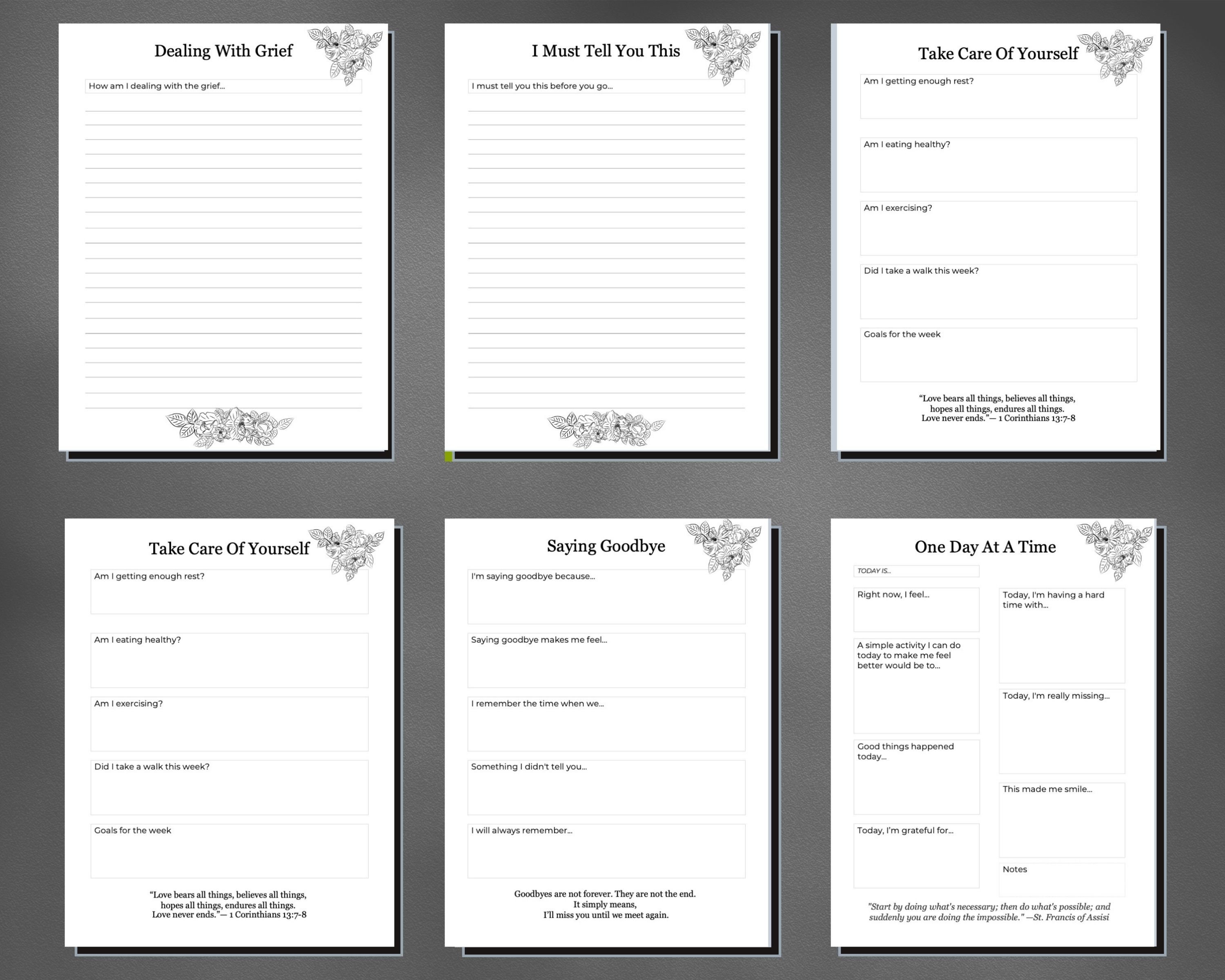Grief Journal Healing Therapy Memory Keeper Stages Of Grief Etsy