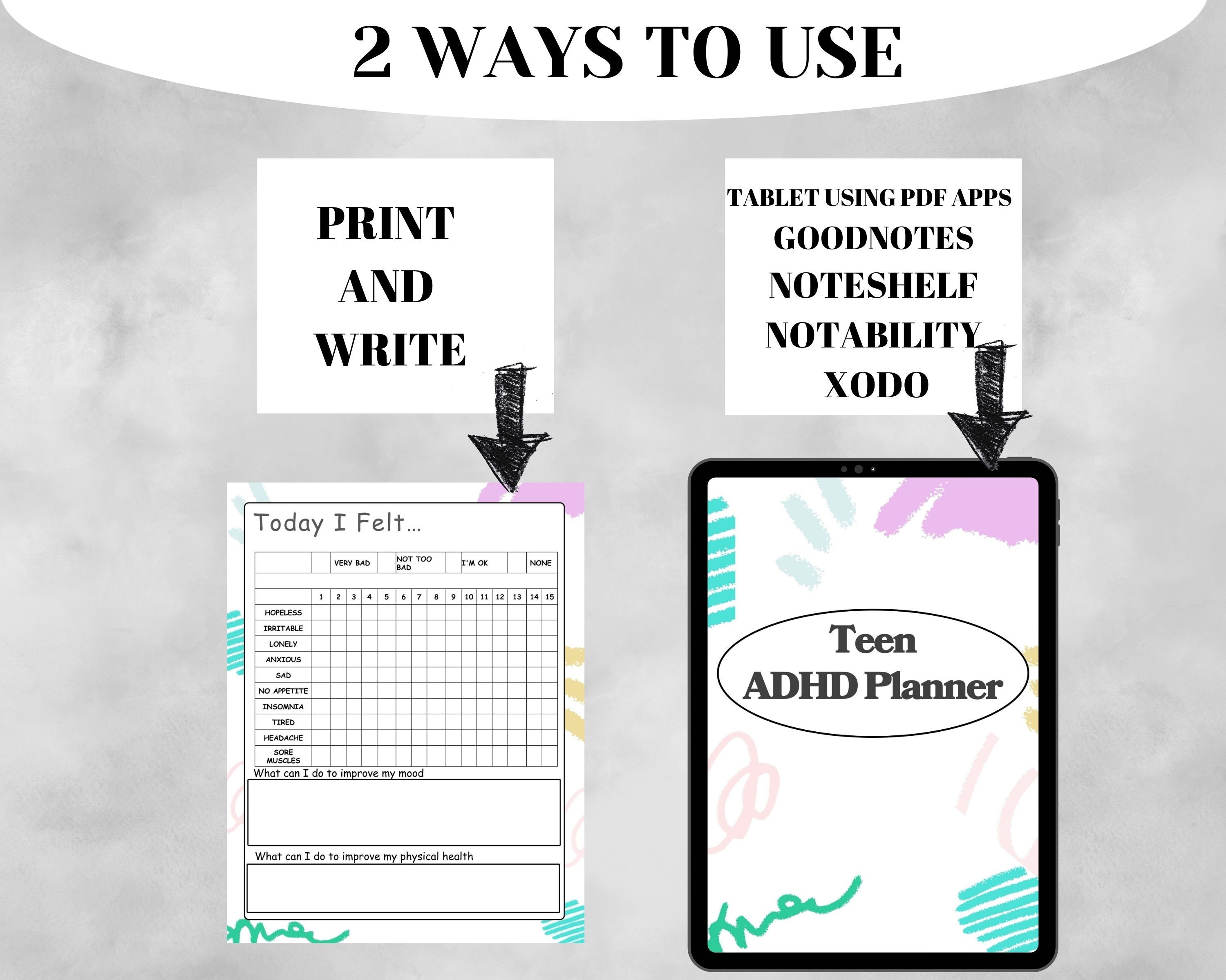 ADHD Planner for Teens | Focus & Productivity Printable | Teen ...