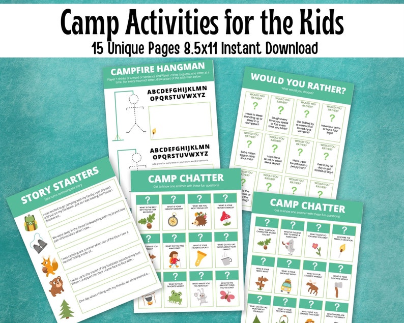 Camping Activities, Camp Kids, Scavenger Hunt, I SPY, Bingo, Charades ...