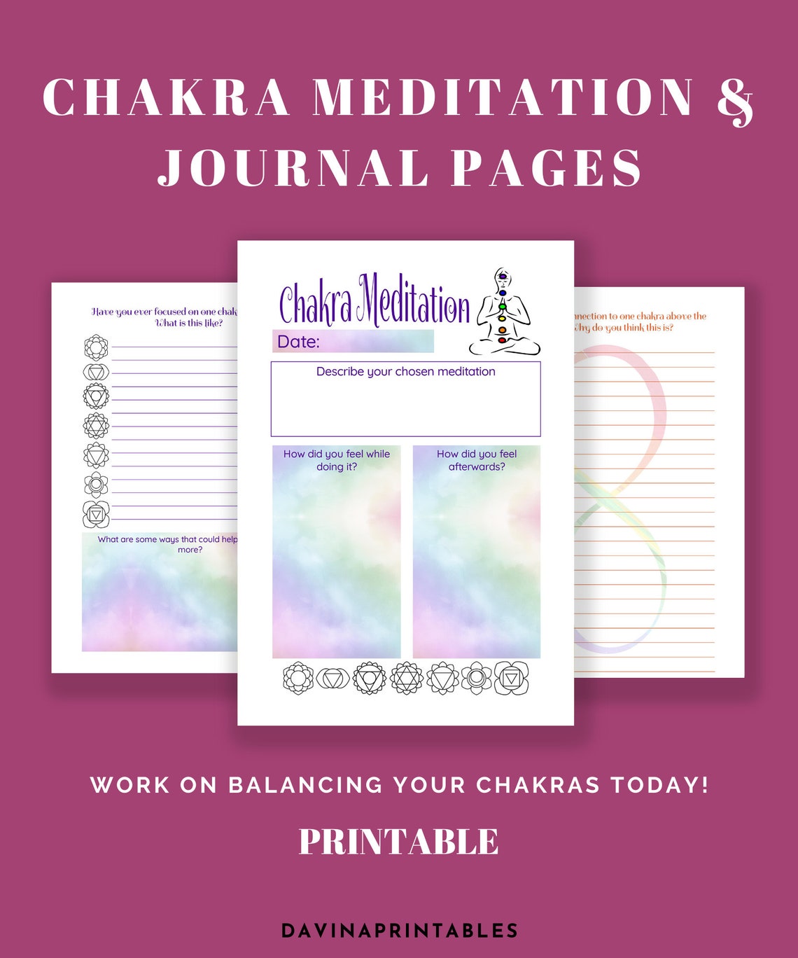 Chakra Healing Journal Heal Your Seven Chakras Chakra - Etsy