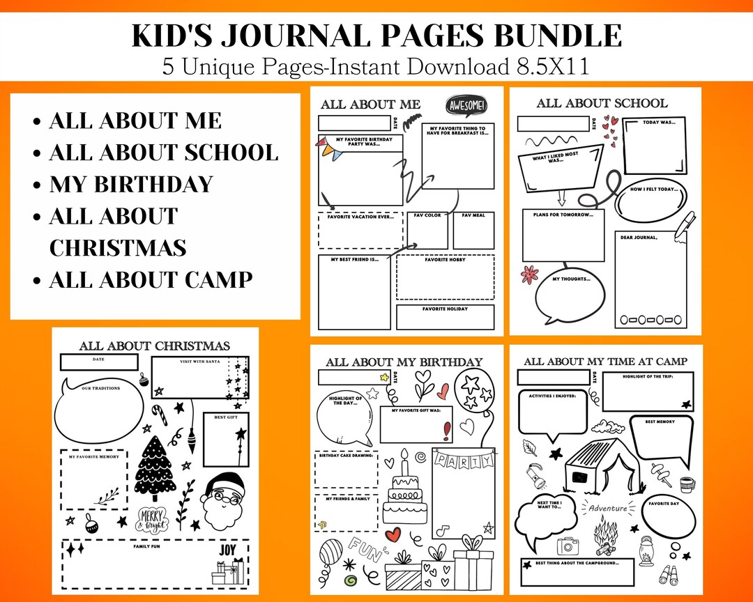 Kids Journal Page, Kids Activities, Kids Printables, Kids Gift, Journal ...