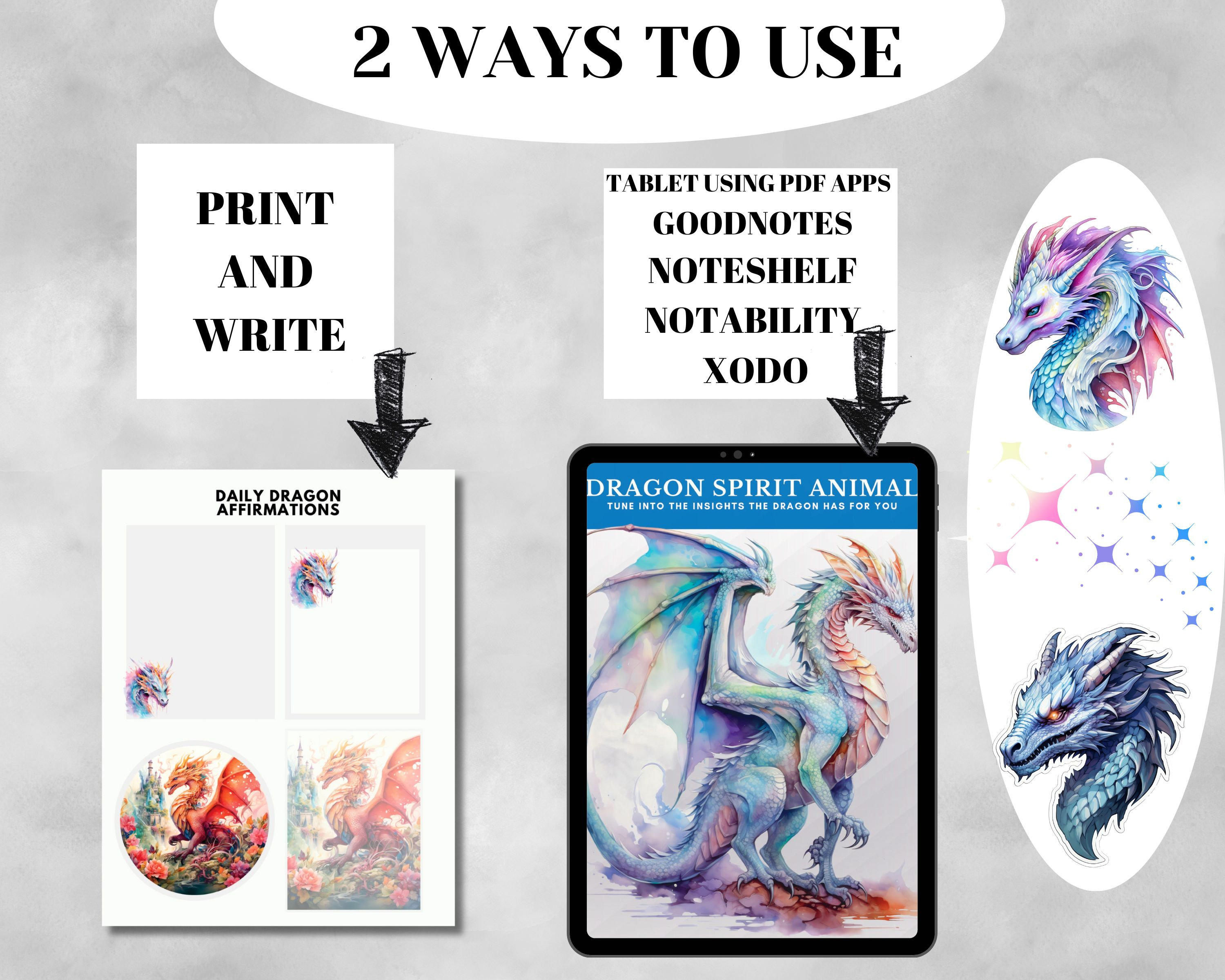 My Spirit Animal, Spirit Guide, Dragon Spirit Animal Printable, Wall ...