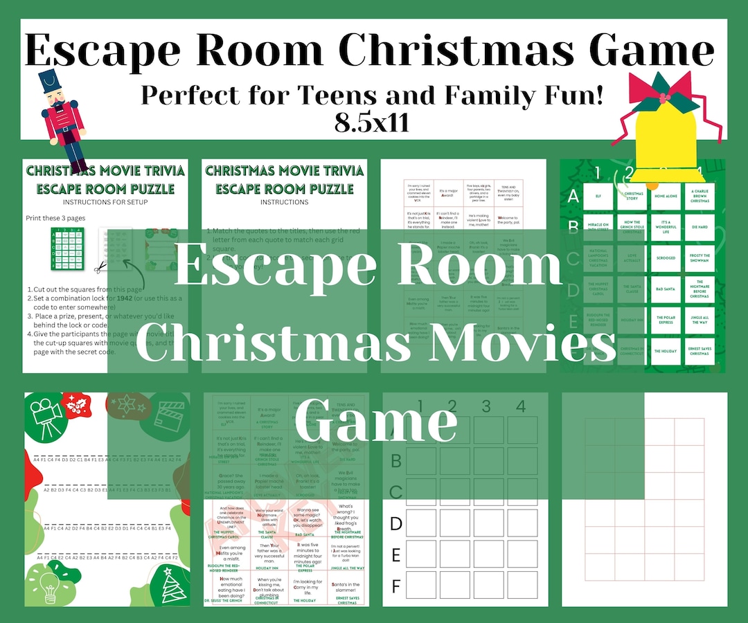 Christmas Escape Room Game, DIY Printable Game Kit for Kids, the Great ...