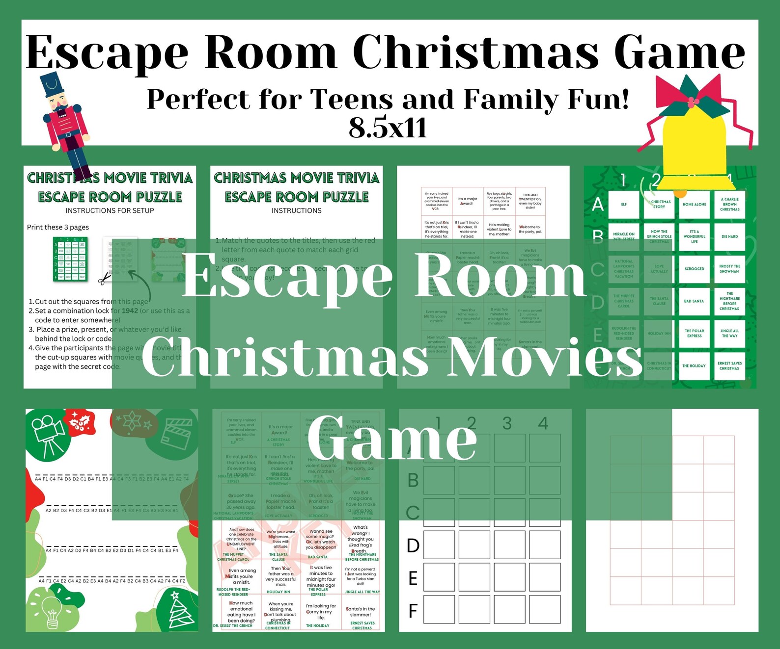 Christmas Escape Room Game, DIY Printable Game Kit for Kids, the Great ...