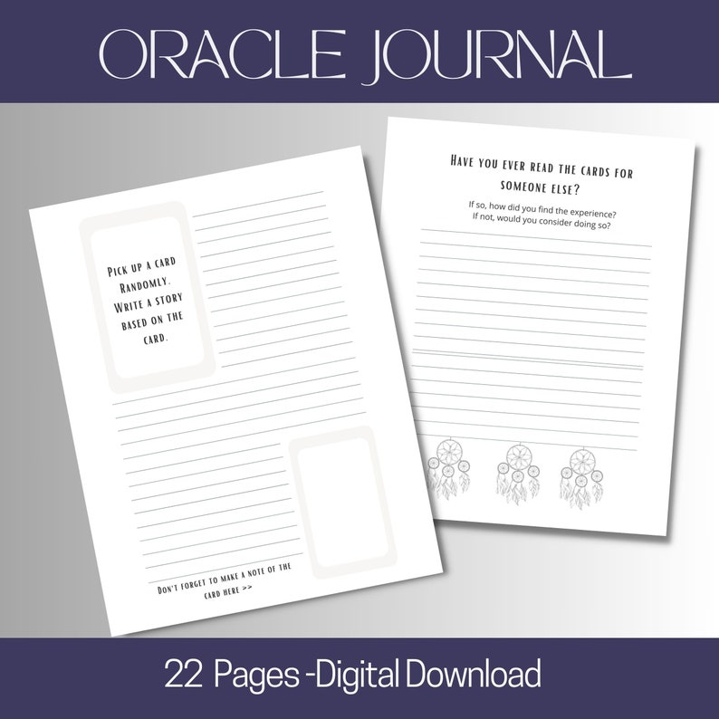 Oracle Journal PDF | Printable Oracle Card Journal & Reading Log ...