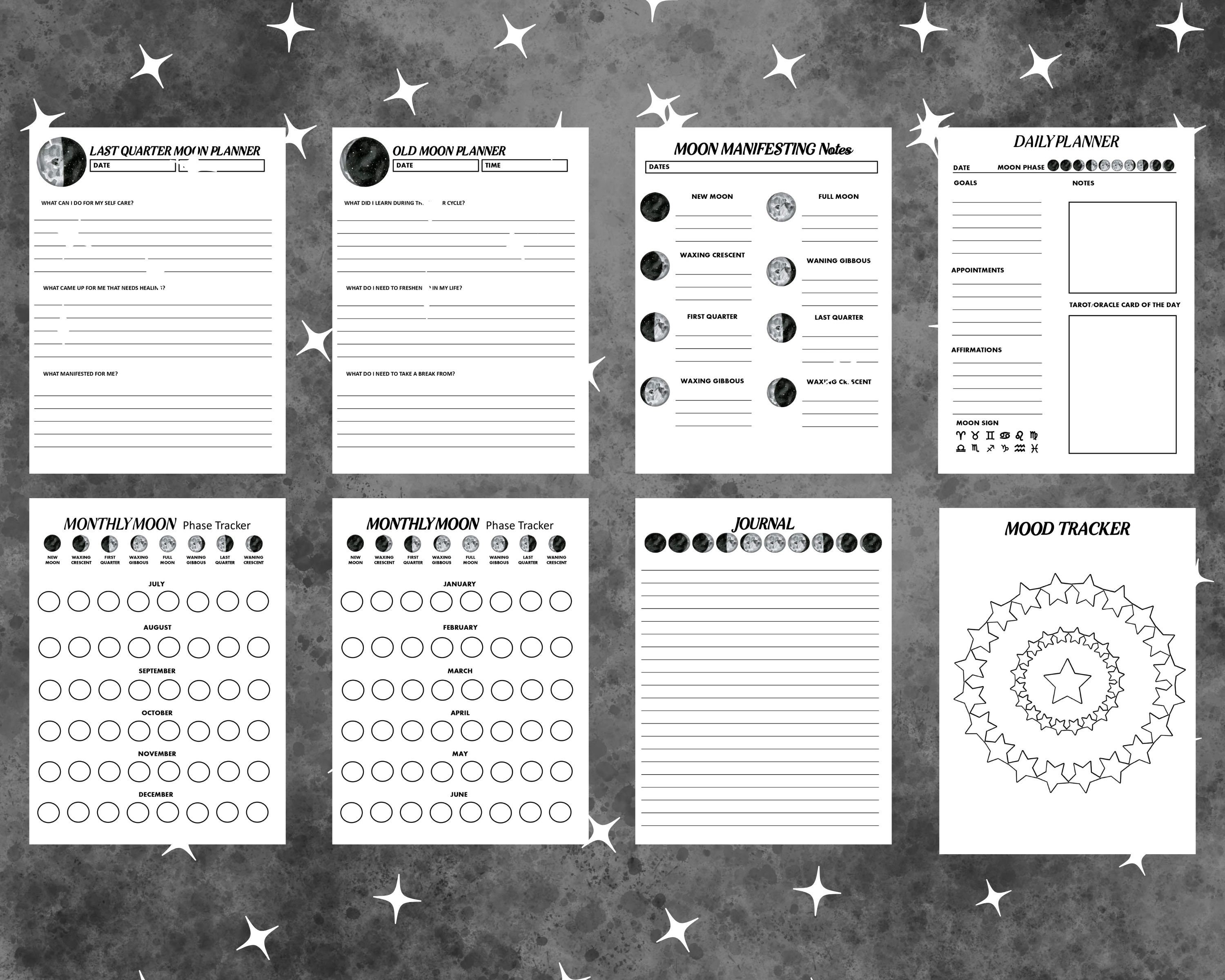 Moon Phase Journal, Moon Planner, Moon Phase, Manifestation Planner ...