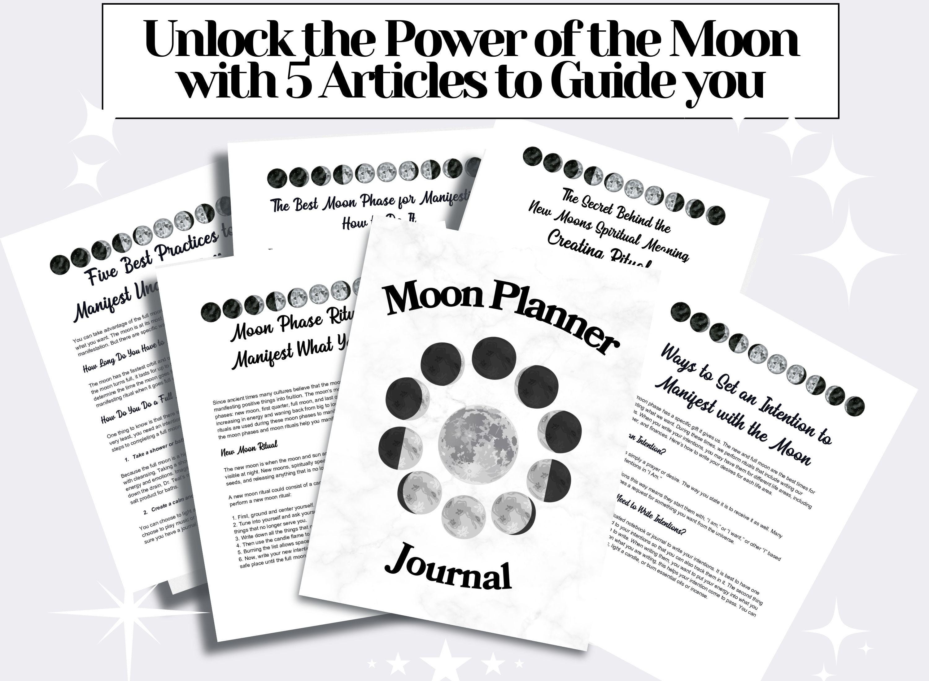 Moon Manifesting Planner, Moon Calendar, Lunar Phases, Astrology ...