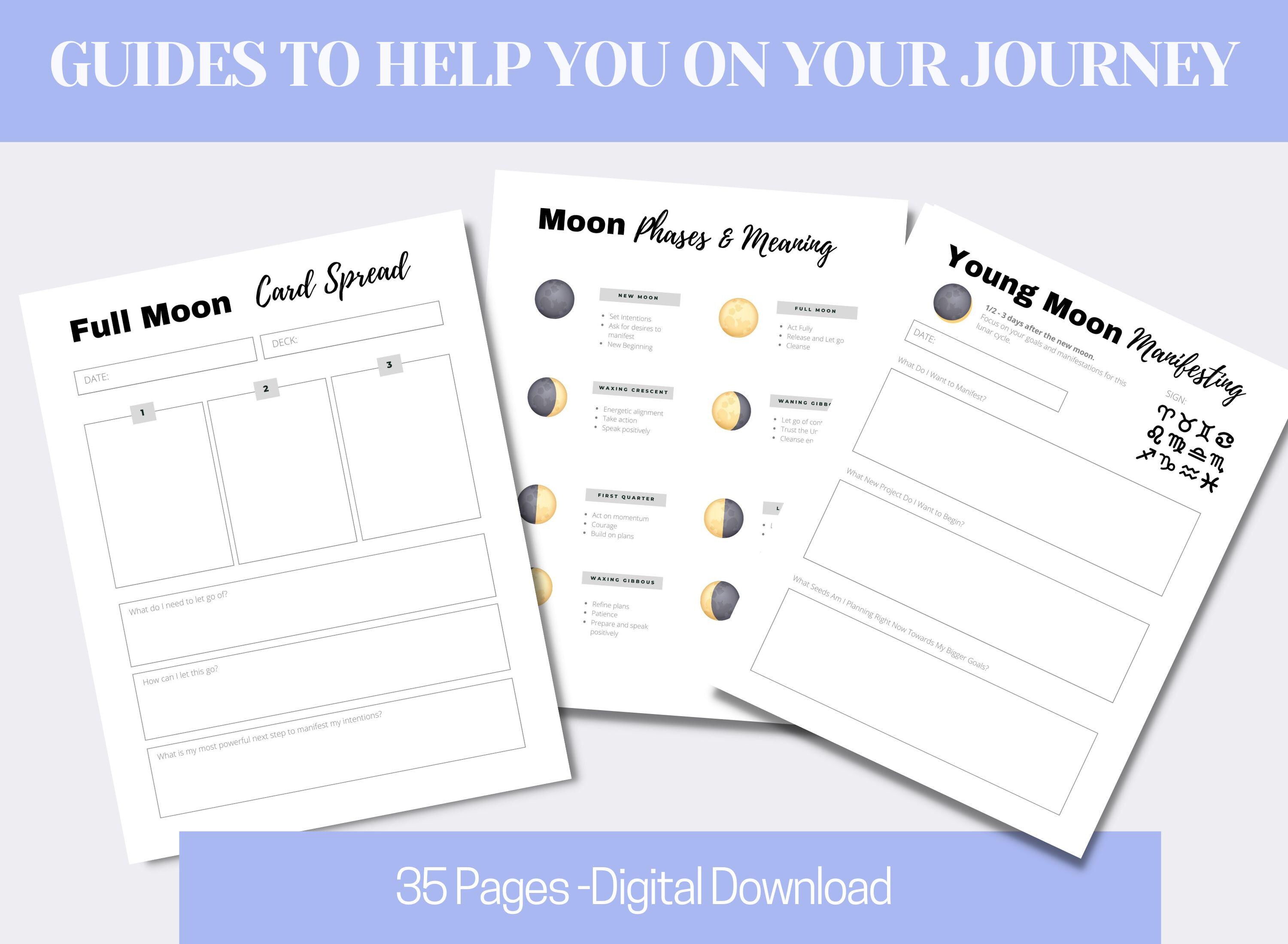 Moon Manifesting Planner, Moon Calendar, Lunar Phases, Astrology ...