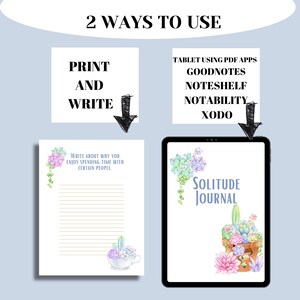 Printable Solitude Journal for Self Reflection and Mindfulness, Self ...