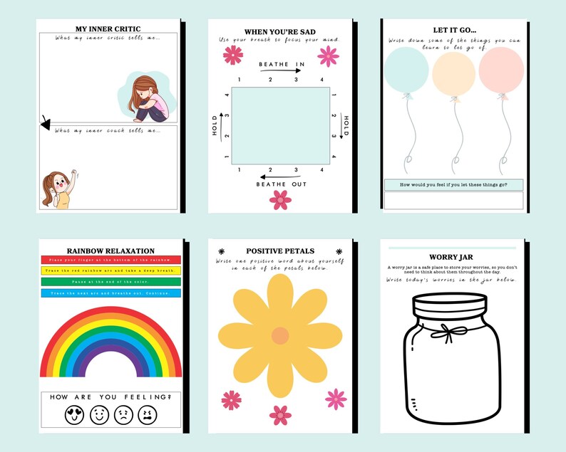 CBT Kids Workbook Printable PDF | Anxiety & Worry Worksheets for ...